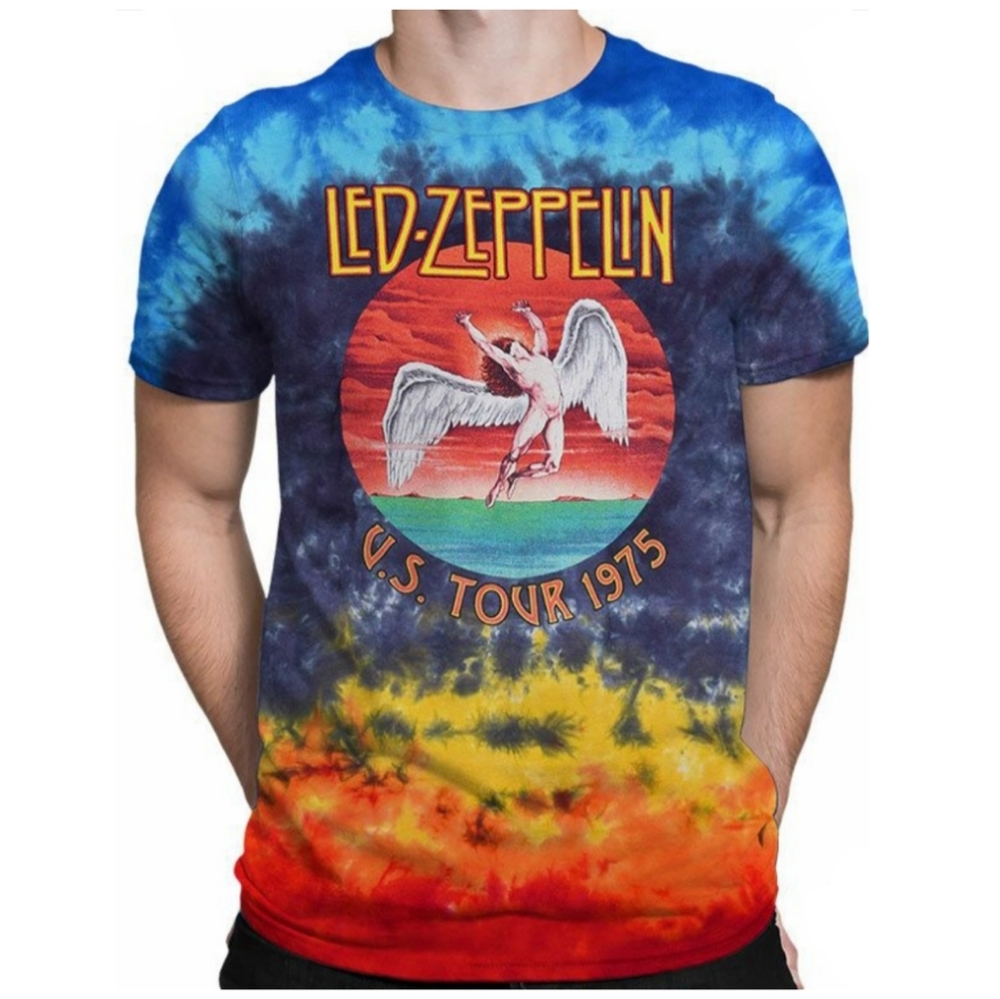 Led Zeppelin Official Merch Icarus Tie Dye Band Tee S… - Gem